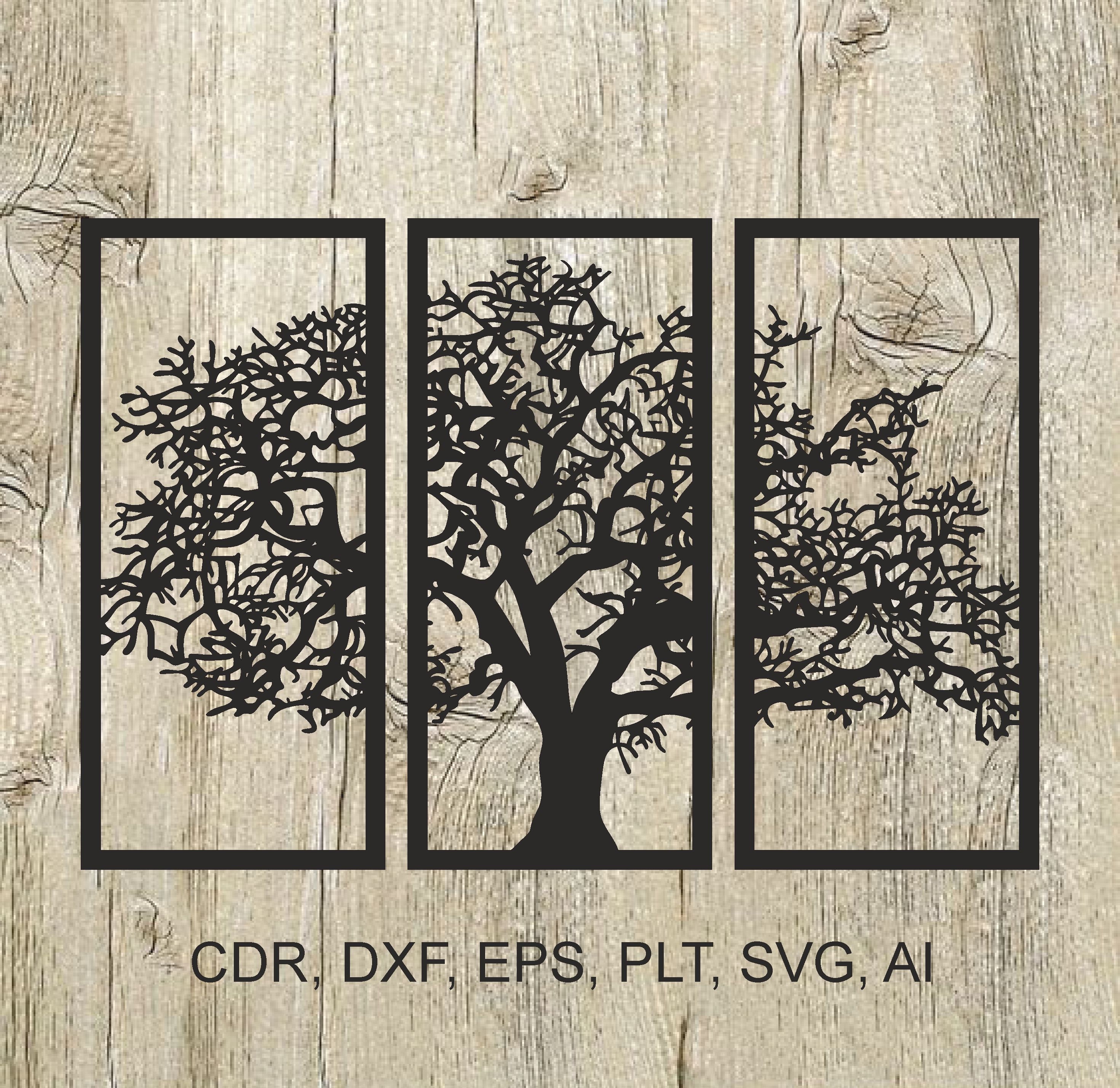 Panel 038, Panel Tree. Vector files, for laser cut, cnc, digital files ...