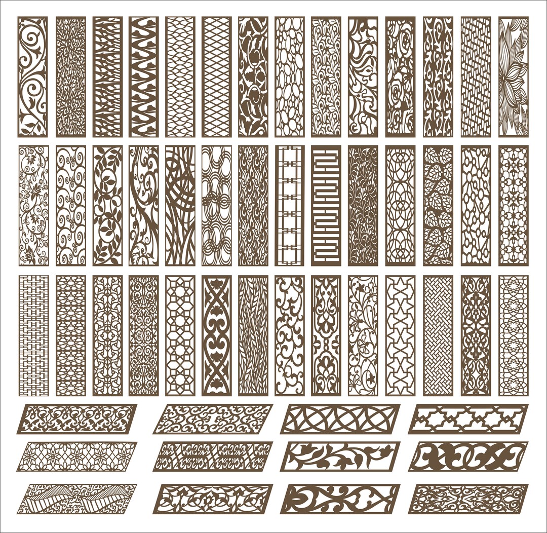 Panel Collection 16, Geometric and Floral Pattern 1:4 . Vector Files ...