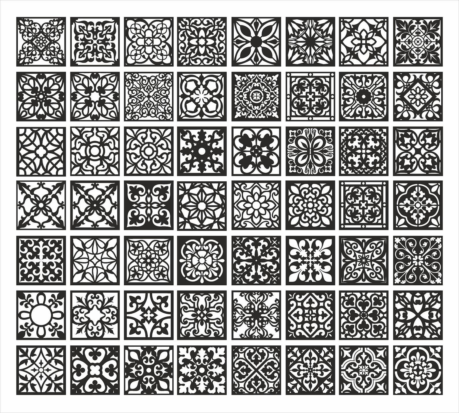 Square Panels Collection 39 Geometric Mandala Patterns. - Etsy