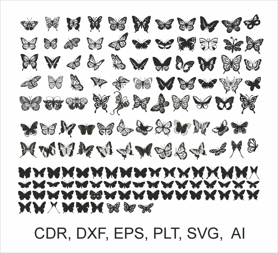 Butterfly Collection. Over 100 Butterflys! Vector Files, for Laser Cut ...