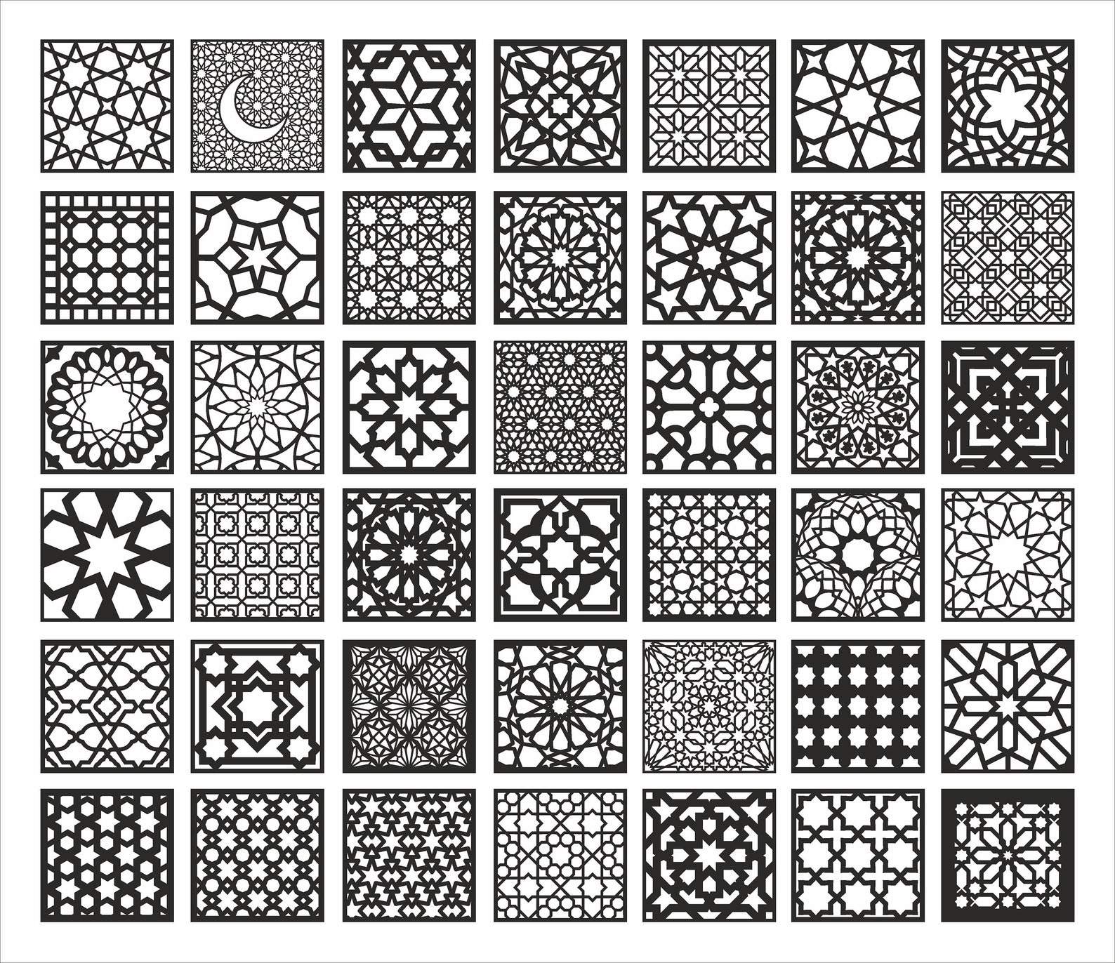 Square Panels Collection 41 Geometric Patterns. Vector Files - Etsy