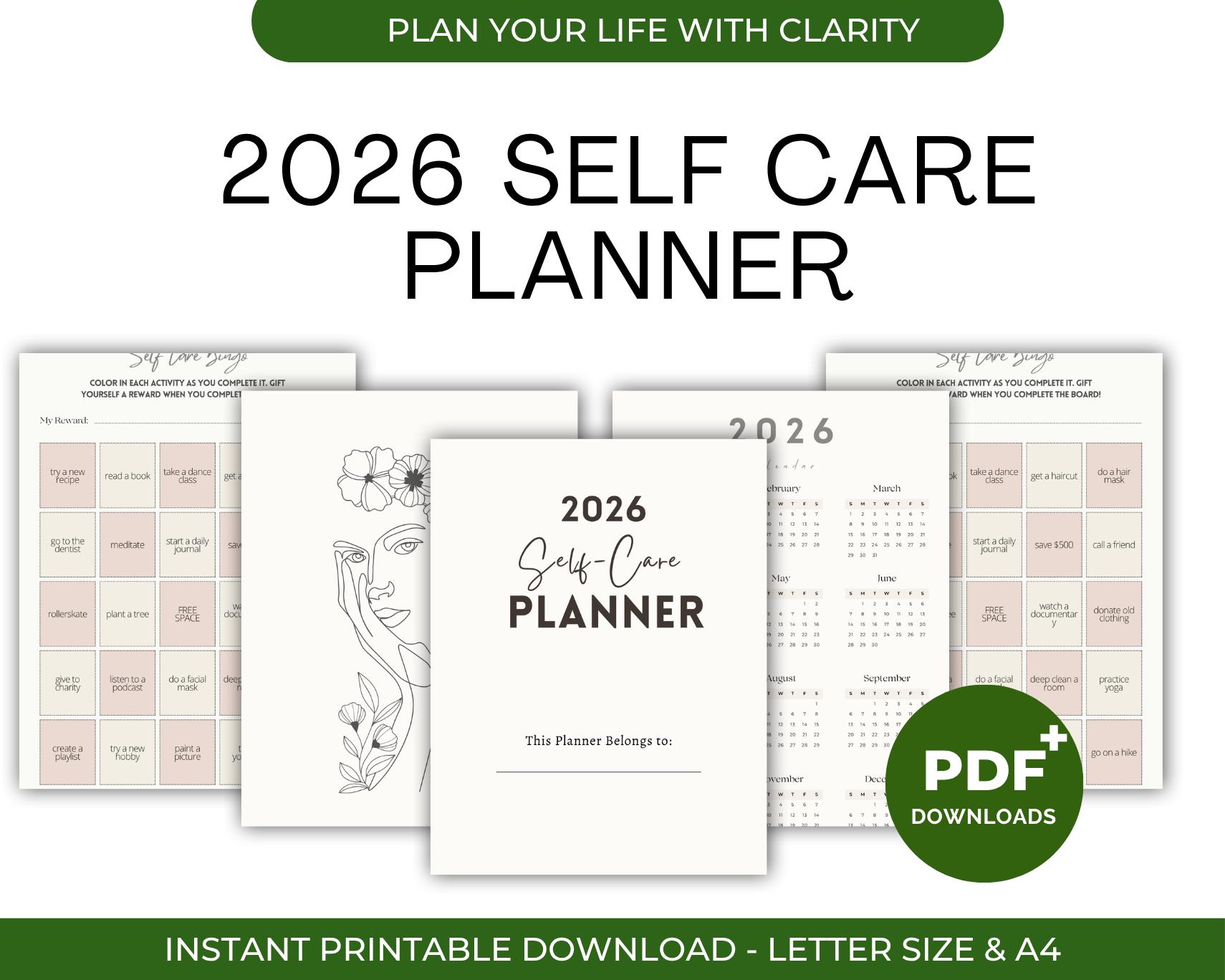 Self Care Planner Printable, Daily Wellness Journal PDF, Mental Health ...