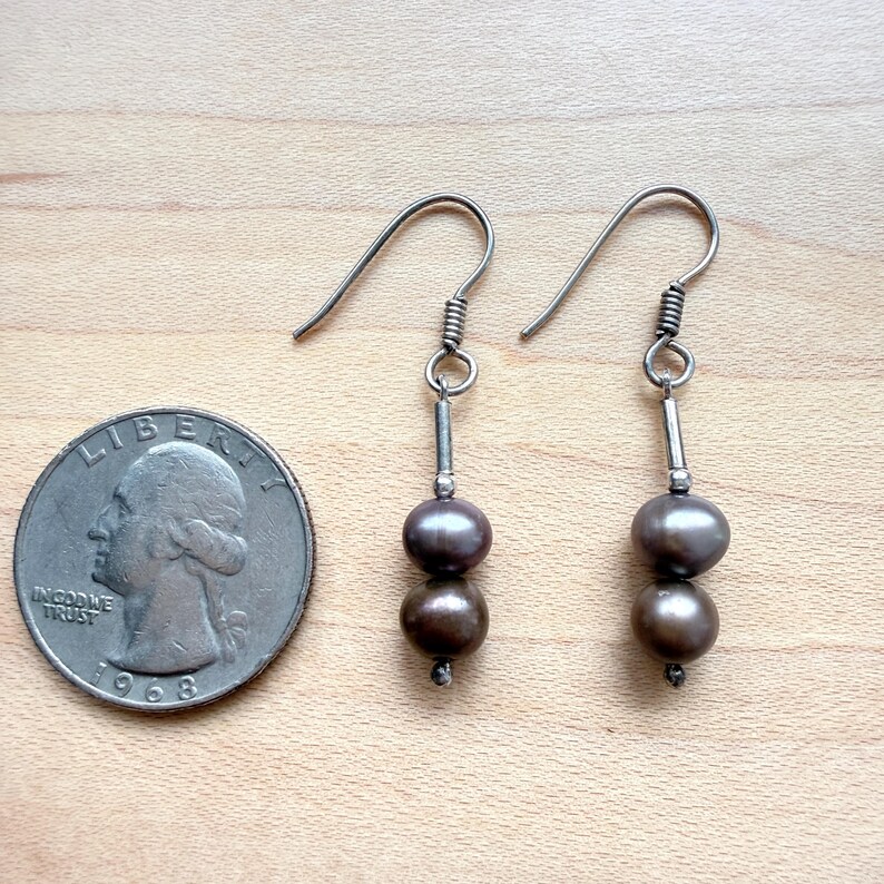 Vintage Sterling Silver Pearl Drop Earrings - Etsy
