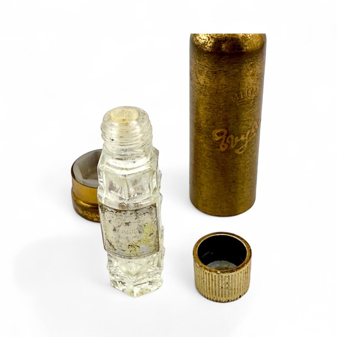 Vintage Evyon Perfume Bottle Travel Set – Art Deco Brass & Glass - Etsy