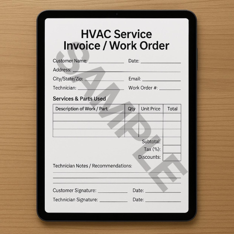 HVAC Preventive Maintenance Checklist (1-hour Service) | Printable PDF ...