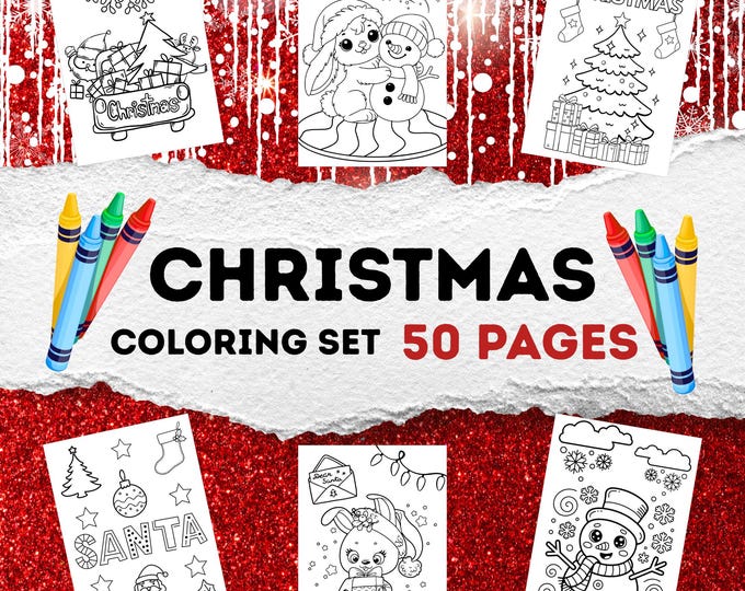 16 Christmas Coloring Pages for Kids: Festive Printable (PDF) - Etsy Canada