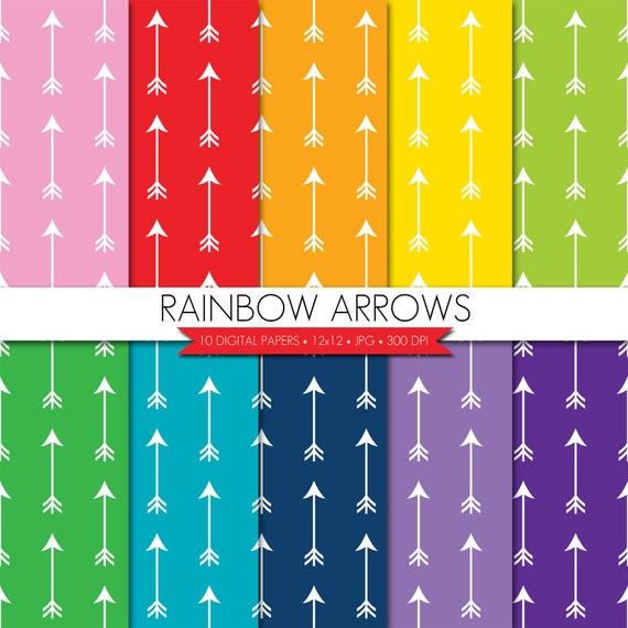 Arrow Digital Paper,Rainbow Arrow Digital Paper,Tribal Digital Paper ...