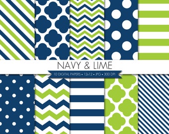 Lime Green Navy - Etsy