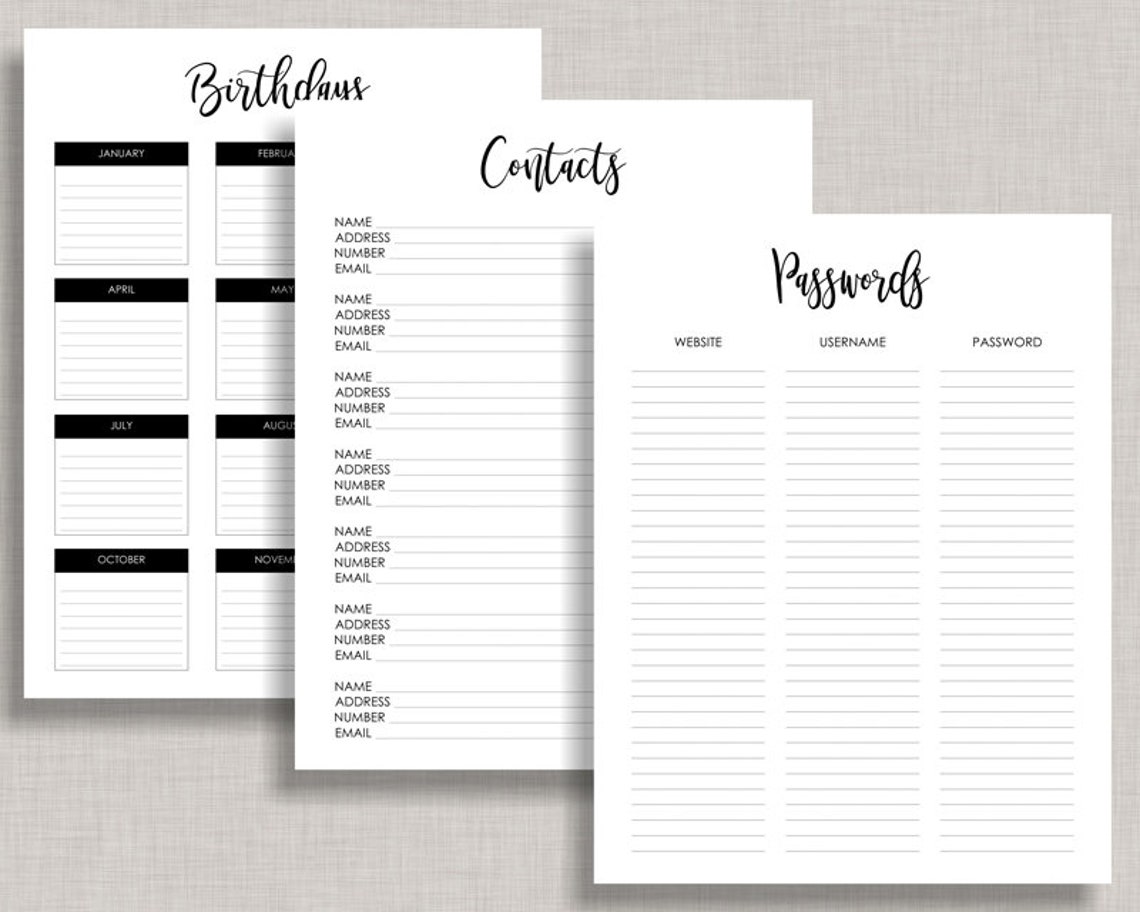 Non Dated Plannerprintable Planner Weekly and Monthlyplanner | Etsy