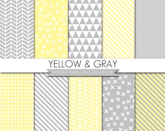 Yellow Gray Paper | Etsy