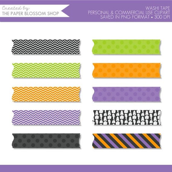 Halloween Washi Tape Printable,Halloween Washi Tape Clipart,Digital ...