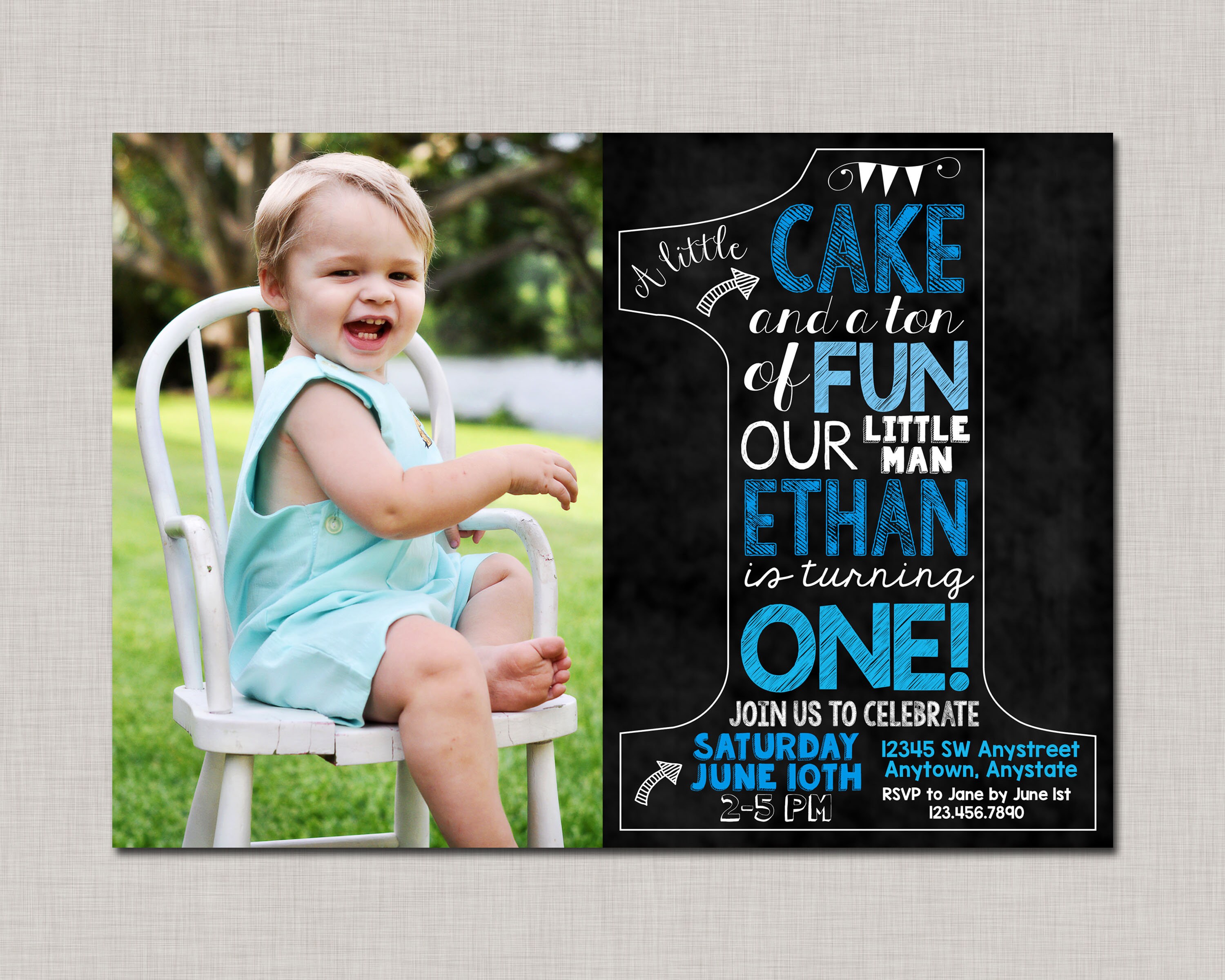 1st Birthday Invitation Boy
