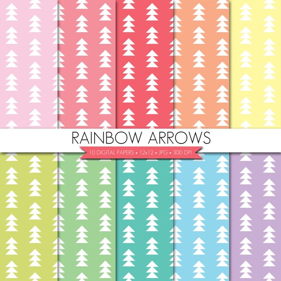 Arrow Digital Paper,Rainbow Arrow Digital Paper,Tribal Digital Paper ...