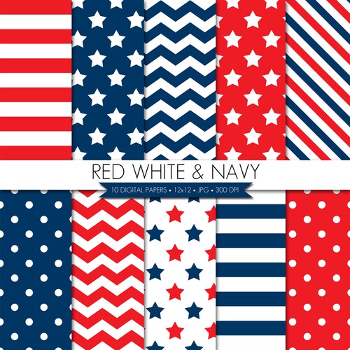 4th of July Stars and Stripes Digital Paper Pack 12 X - Etsy