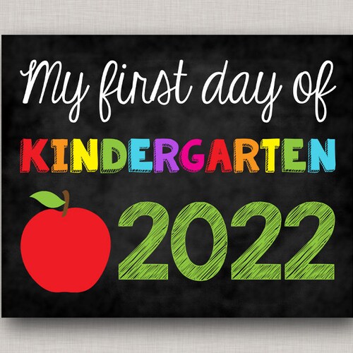 First Day of Kindergarten Sign Back to School Sign Chalkboard - Etsy