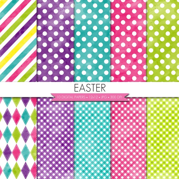 Watercolor Easter Digital Paper,Spring Digital Paper,Springtime Digital ...