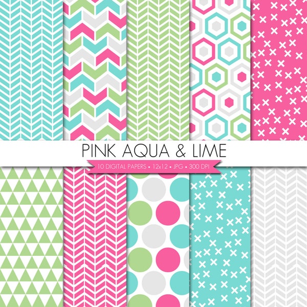 Pink Aqua Lime - Etsy