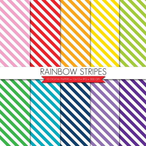 Stripe Digital Paper - Etsy