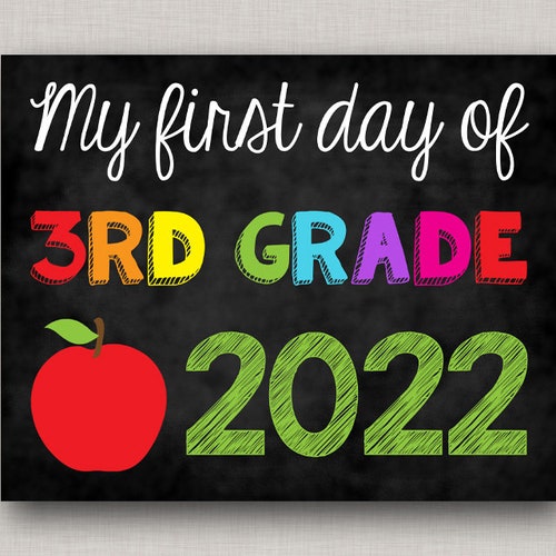 INSTANT DOWNLOAD First Day of 3rd Grade School Sign Print - Etsy
