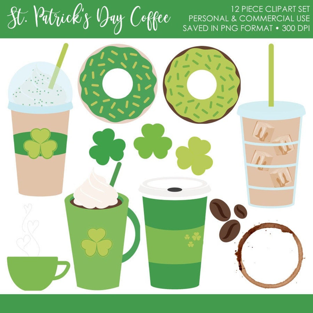 Coffee Clipart,coffee Clip Art,st. Patrick's Day Clipart, St. Patrick's ...