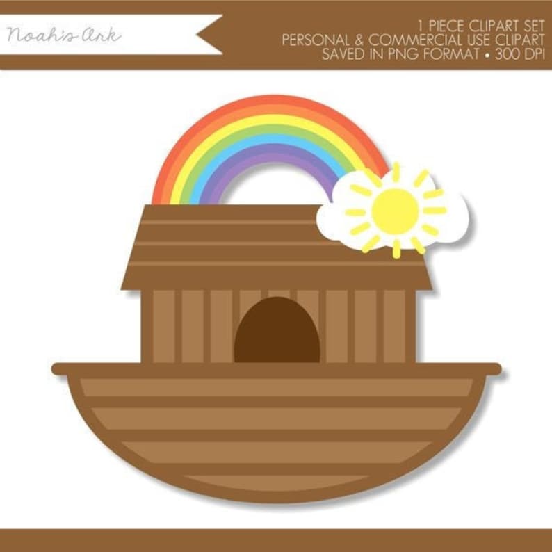 Noah's Ark ClipartNoahs Ark Clip ArtCute Noah's Ark | Etsy