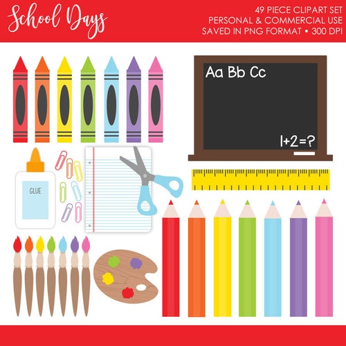 Back to School Clipart Bundle Teacher Clip Art Classroom - Etsy