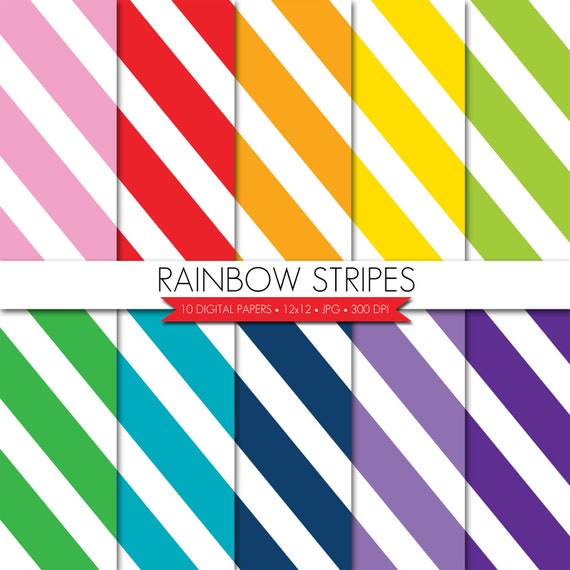 Wide Stripes Digital Paper,Stripes Digital Paper,Diagonal Stripes ...