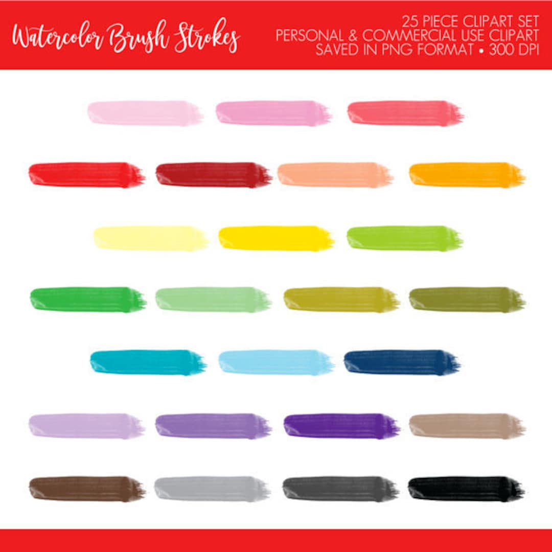 Watercolor Brush Stroke Clipart,watercolor Clipart,watercolor Clip Art ...