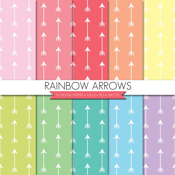 Arrow Digital Paper,Rainbow Arrow Digital Paper,Tribal Digital Paper ...