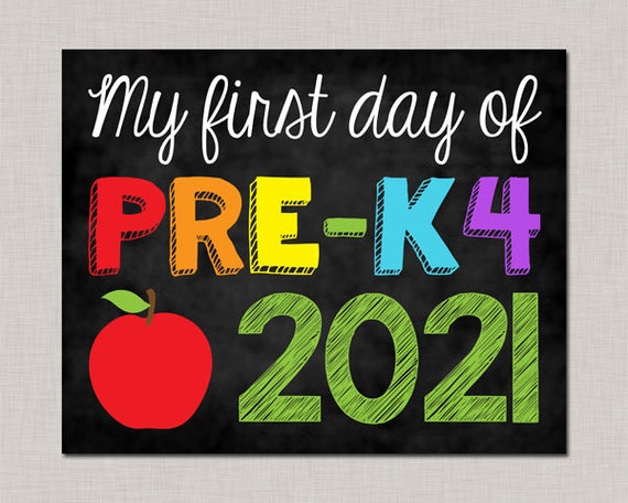 First Day of Pre K4 Sign,First Day of 4 Year Old Preschool,First Day of ...
