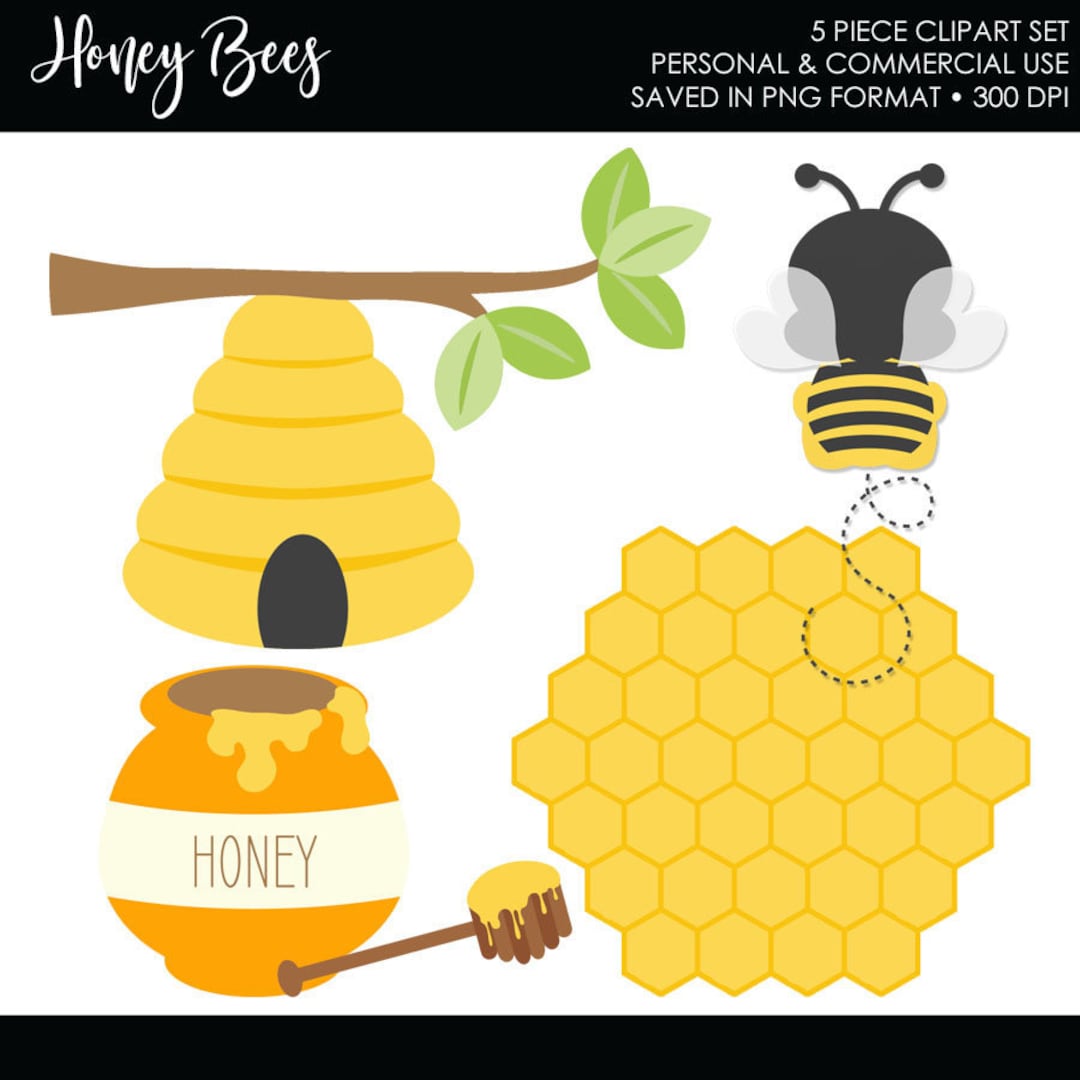 Honey Bee And The Hive Clipart
