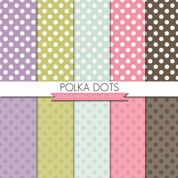 Polka Dot Digital Paper,Girl Digital Paper,Dot Digital Paper,Purple ...