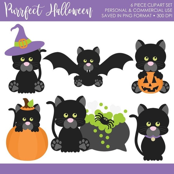 Black Cat Clipart,Black Cat Clip Art,Halloween Clipart,Halloween Clip ...