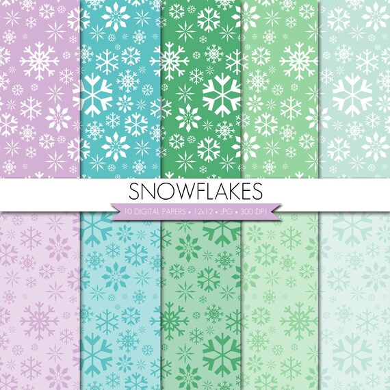 Snowflake Digital Paper,Winter Digital Paper,Snowflake Digital ...