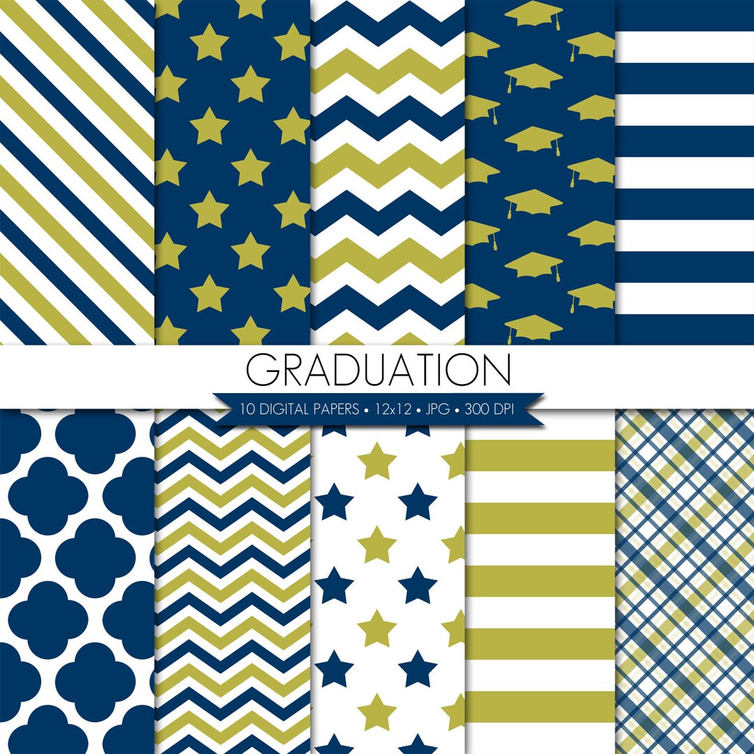 Navy Gold Digital Paper,navy and Gold Digital Paper,graduation Digital ...