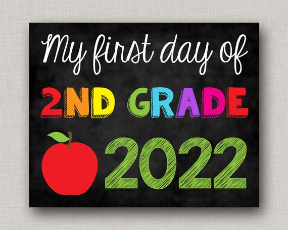 First Day of Second Grade Sign,First Day of 2nd Grade Sign,First Day of School Sign,First Day of ...