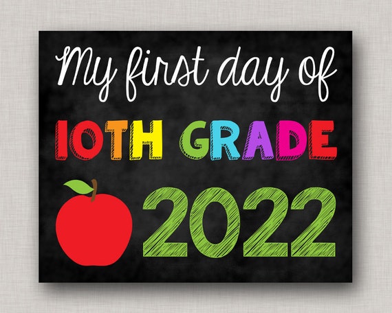 First Day of Tenth Grade Sign,First Day of 10th Grade Sign,First Day of ...