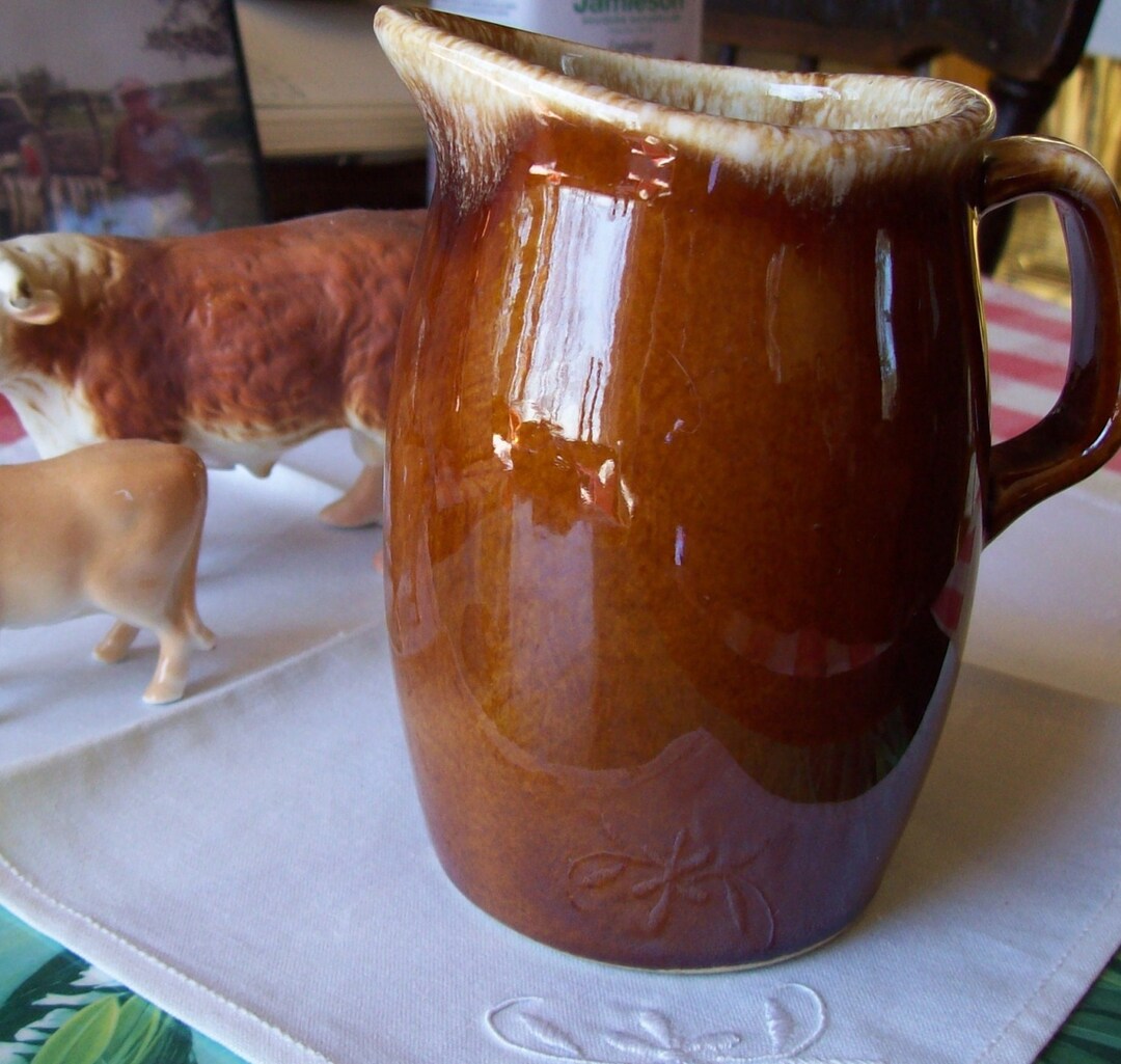 Hull Pitcher, Small Creamer, Brown Pottery Syrup Pitcher, 1 Cup Size ...