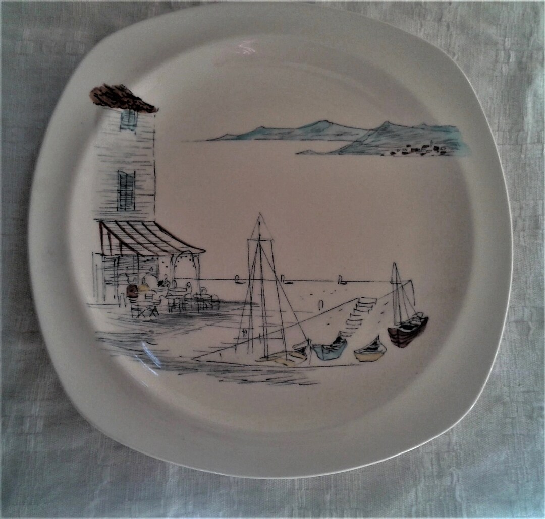 Midwinter Plate Riviera MCM Dinner Plate Made in England - Etsy