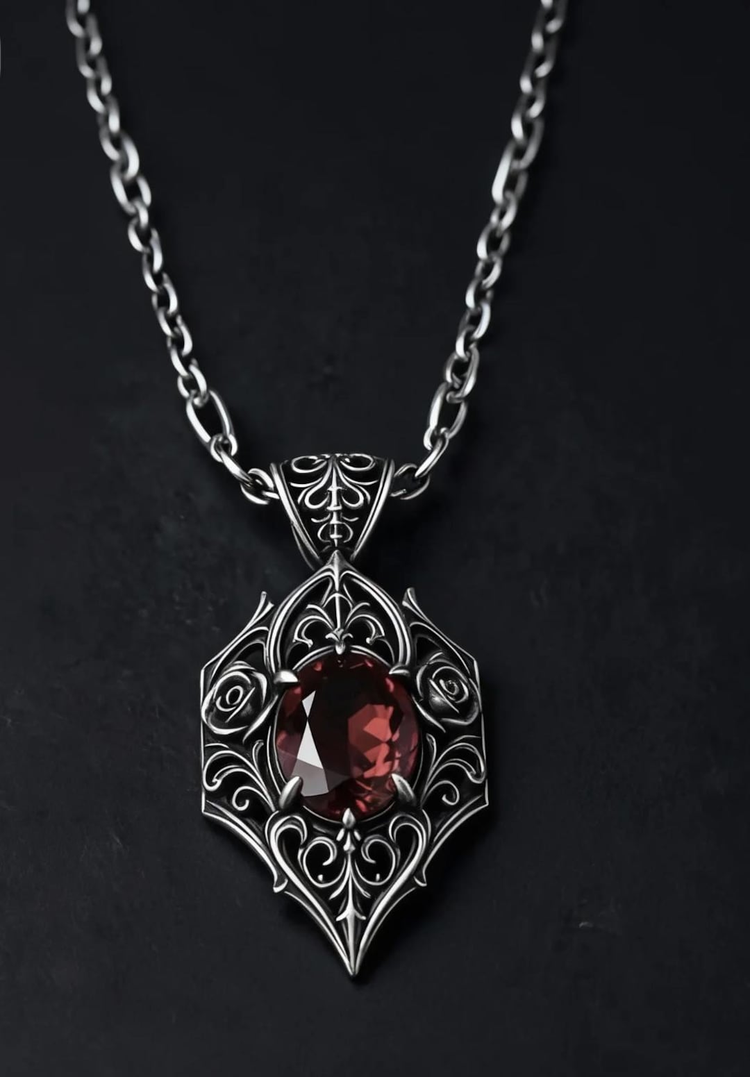 One-of-a-kind Gothic Necklace – Victorian Style Silver-tone Pendant ...