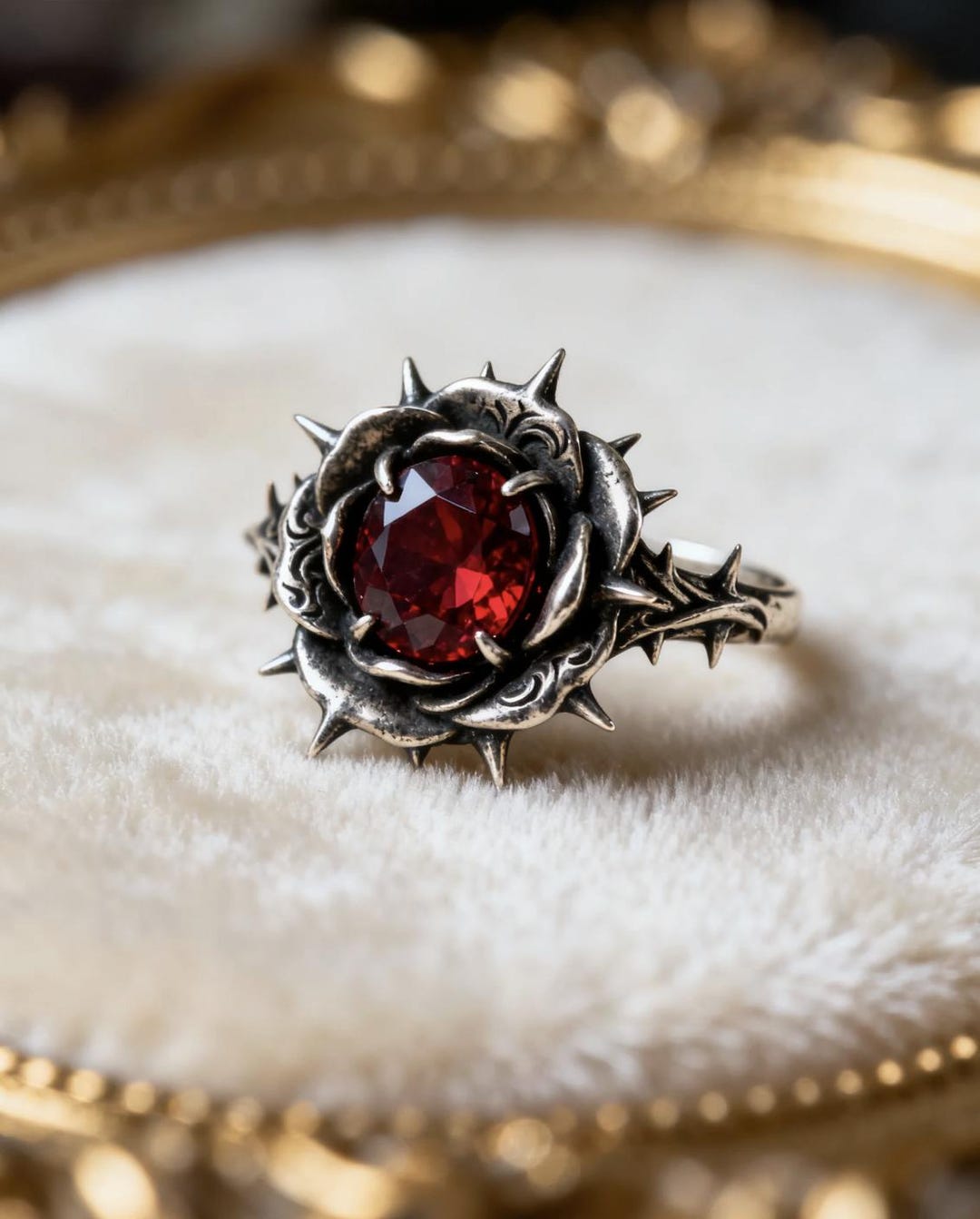 One of a Kind | Handmade Gothic Thorn Rose Ring | Vintage Punk ...