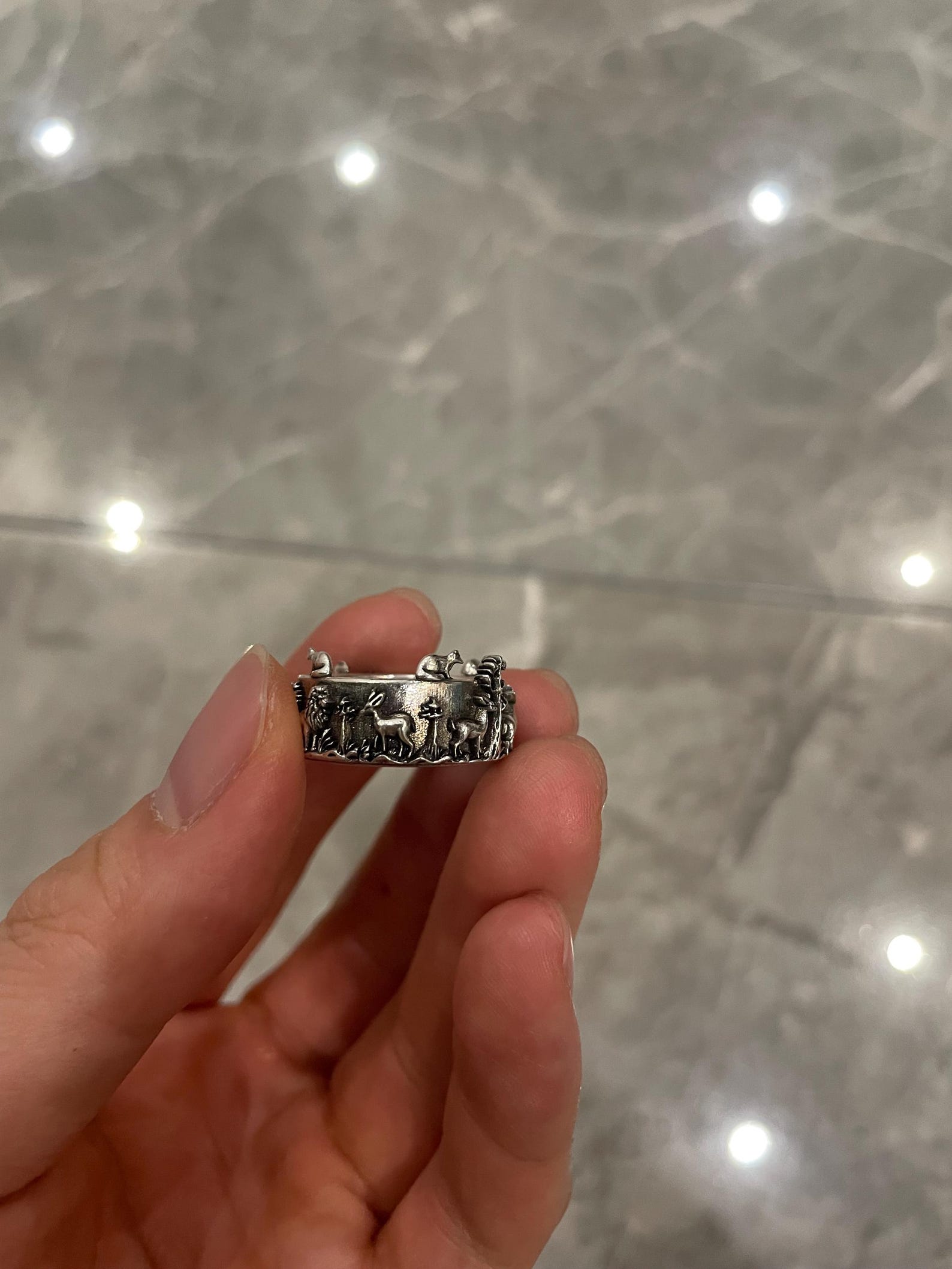One of a Kind Fantasy Woodland Ring – Unique Silver-tone Forest Scene ...