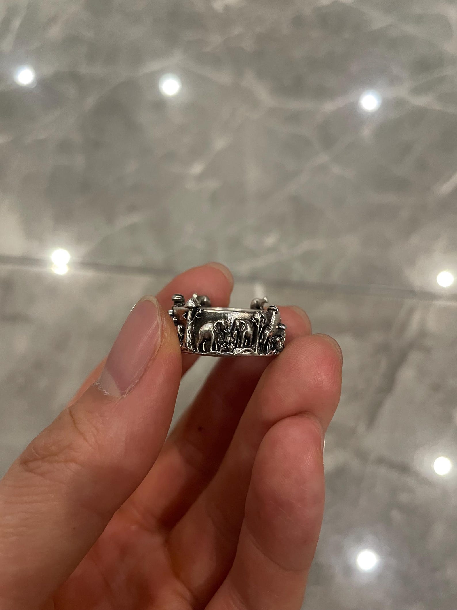 One of a Kind Fantasy Woodland Ring – Unique Silver-tone Forest Scene ...