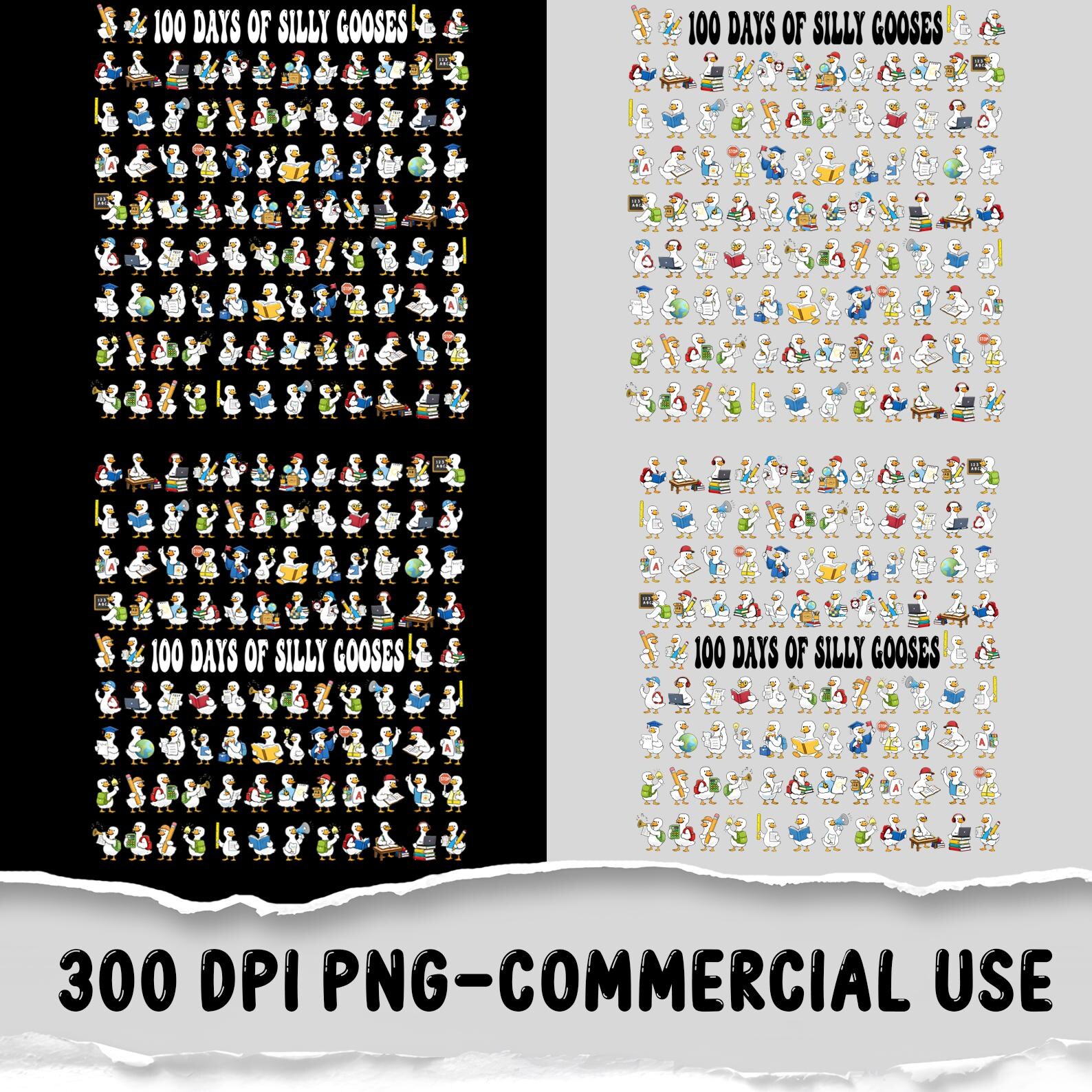 100 Days of Silly Gooses Png, Funny 100th Day of School Girls Youth Png ...