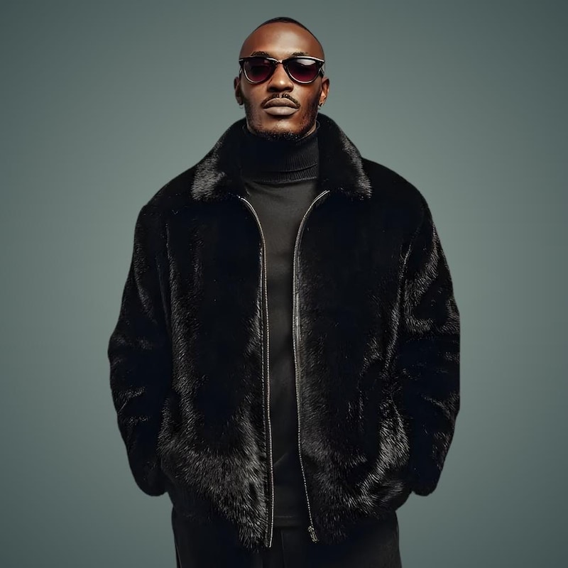 Black Mens Fur Coats - Etsy
