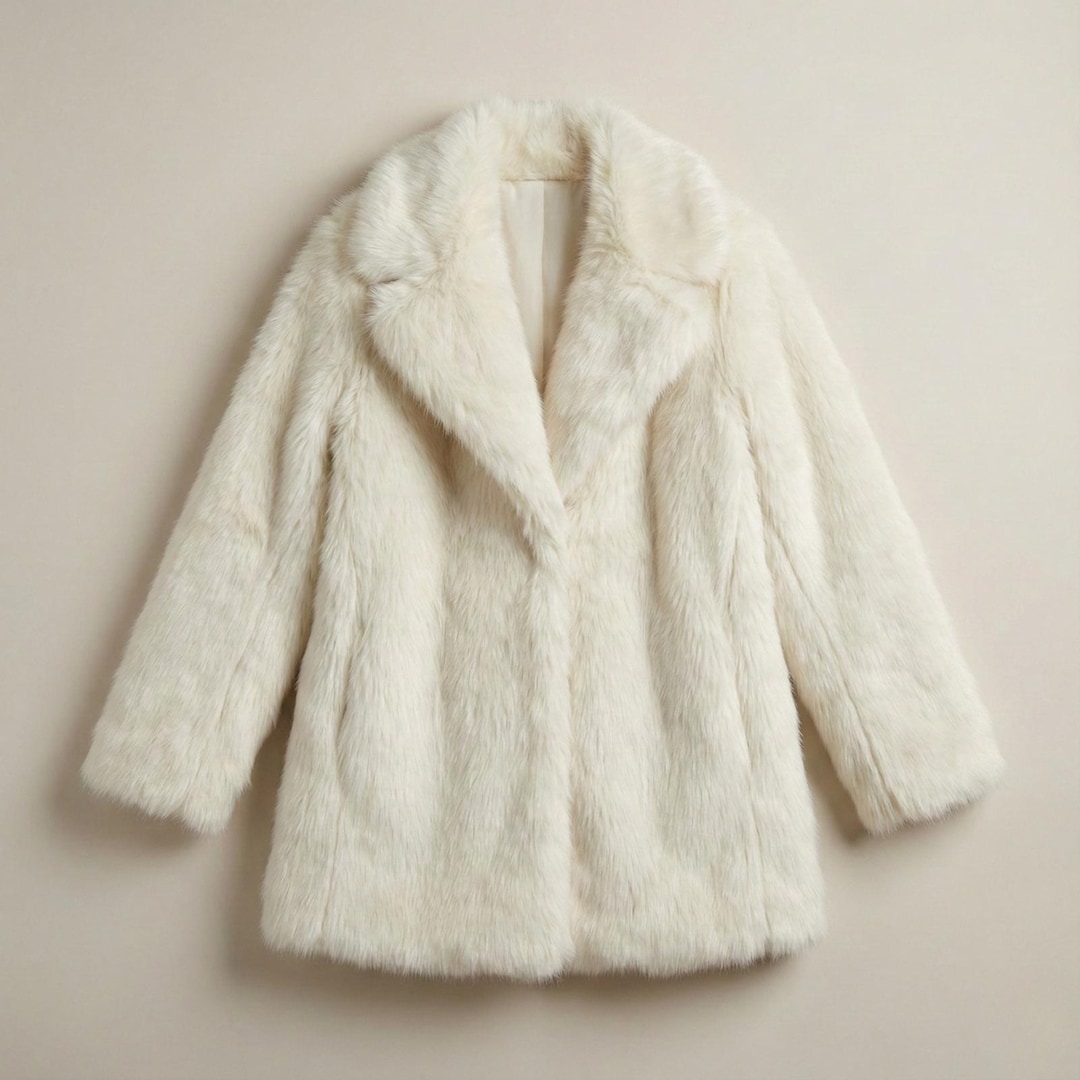 Ivory Faux Fur Coat for Women – Soft, Fluffy & Stylish Winter Jacket ...
