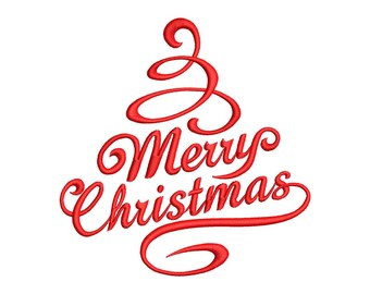 Christmas Tree Embroidery Design, Merry Christmas Embroidery Machine ...