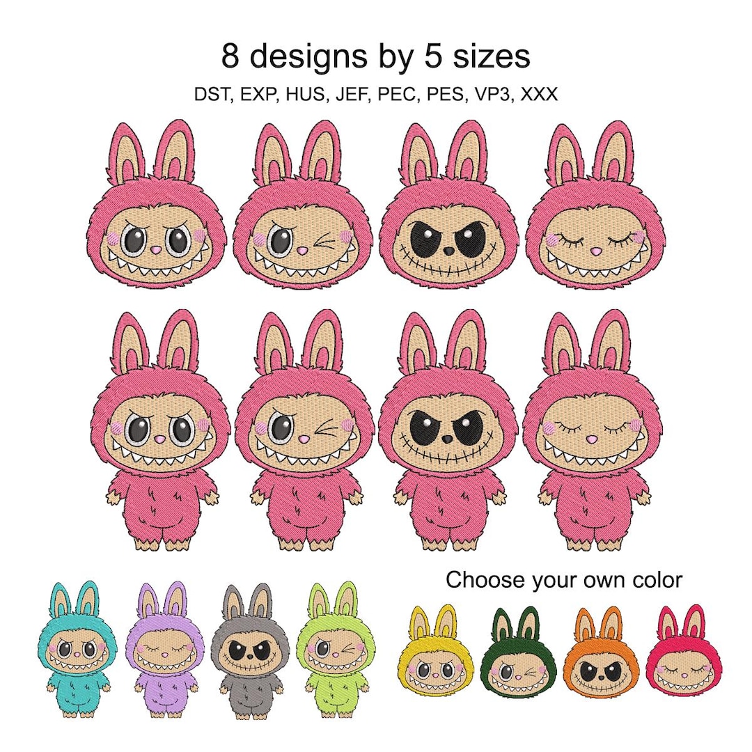 Labubu Monster Machine Embroidery Design – Cute Monster Embroidery ...