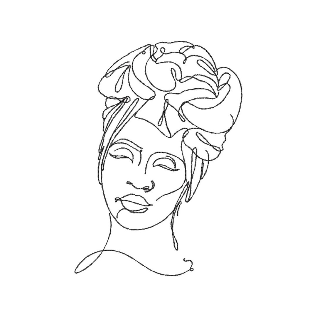 African Woman Machine Embroidery Design, 5 Sizes - Etsy