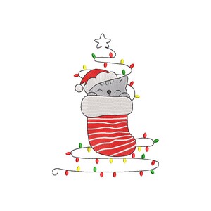 Christmas Tree Embroidery Design: Santa, Cat, 5 Sizes (digital Download ...